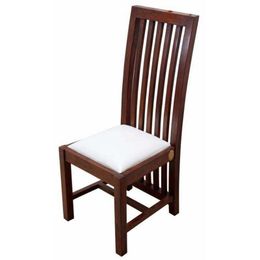 Massivmöbel24 Stuhl Akazie 43x50x109 nougat lackiert oxford 30 - dunkelbraun