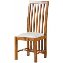 Massivmöbel24 Stuhl Akazie 43x50x109 honig lackiert oxford 030 - hellbraun