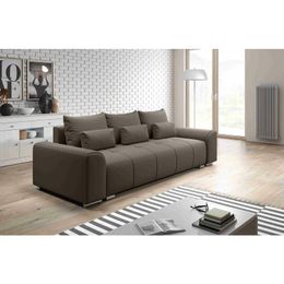 Sofa loreta Couch 3-Sitzer mit Schlaffunktion Bettkasten OR29 Braun - Braun - Furnix