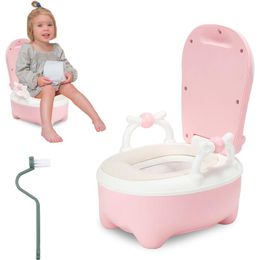 Kinder Töpfchen Kindertoilette Babytopf wc. Kinder Toilettensitz Toilettentrainer mit Griffe und Anti-Rutsch. für Kinder ab 1 jahr Rose - Rosa