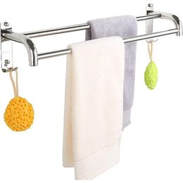 2 Schicht Handtuchhalter aus Edelstahl - Verstellbar Badetuchhalter Handtuchstange Bad Wand