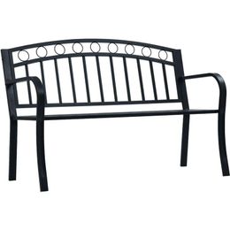 Gartenbank Ruhebank Gartenstuhl 125 cm Schwarz Stahl XZZZ203994 MAISONCHIC