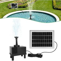 Solar Teichpumpe Springbrunnen Gartenbrunnen,9V/2W Mini Solar Schwimmender Wasserspiel Fontäne Pumpe mit 4 Düsen für Garten, Quadrat(Type d) - Yardin