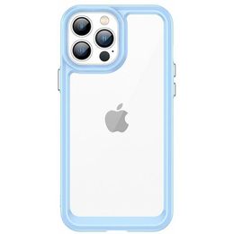 Outer Space Case Hülle Cover Handy-Hülle Schutz Hardcover Gelrahmen kompatibel mit iPhone 13 Hellblau