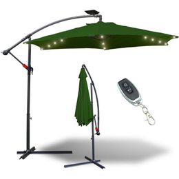 Sonnenschirm mit led Beleuchtung Ampelschirm - Sonnenschutz. Gartenschirm - Grün. 300cm - Grün - Tolletour