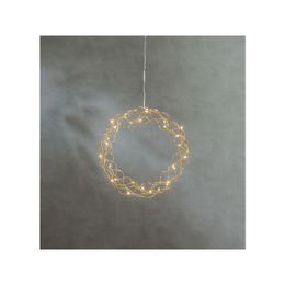 STAR TRADING - LED-Dekoleuchte Curly Dewdrops ca. 30 x 30 cm, 30 warmwhite led, Material: Metall, messingfarben, transparentes Kabel mit Trafo