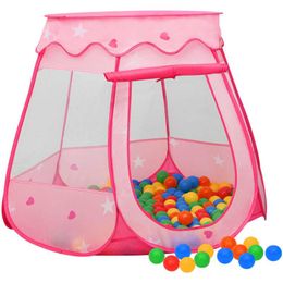 Kinderspeeltent met 250 ballen 102x102x82 cm roze - vidaXL