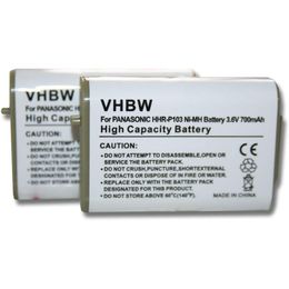 vhbw - 2x Akku kompatibel mit V-Tech 80-5808-00-00, 8100-2, 8100-3, 811, 89-1324-00-00 schnurlos Festnetz Telefon (700mAh, 3,6V, NiMH)