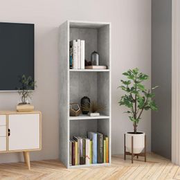MAISONCHIC - Bücherregal Küchenregal TV-Lowboard Regal für Wohnzimmer Büro und Flur Betongrau 36x30x114 cm Holzwerkstoff DE16070 - Grau