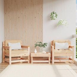 MAISONCHIC - 2 Stk.Gartenstühle mit Kissen,Relax-Sessel,Gartenmöbel Massivholz Kiefer -50645