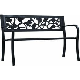 Gartenbank Ruhebank Gartenstuhl 125 cm Schwarz Stahl XZZZ521056 MAISONCHIC