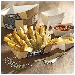 Gastro Papstar Pure Pommes-Frites-Trays - XL - "Good Food"- 50 Stk | Mindestbestellmenge 10 Stück