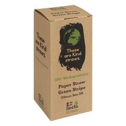 Gastro Fiesta Green Papiertrinkhalme 210 mm - weißgrün - 250 Stk | Mindestbestellmenge 10 Stück