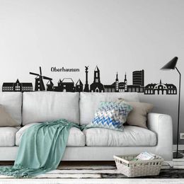 K&L WALL ART Wandtattoo Oberhausen Skyline Wandaufkleber selbstklebend Stadt Silhouette 120cm