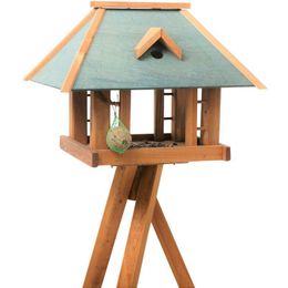 siena GARDEN - Vogelfutterhaus grünfink inkl. Ständer Maße: 51x36x37/115 cm, Kiefer fsc 100%