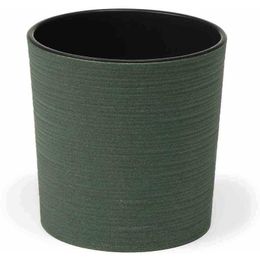 siena GARDEN - Pflanzgefäß eco Lens, grün, ø 30 x 30,5 cm Kunststoffgefäß mit Holzfaseranteil und Einsatz
