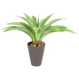 BURI Künstliche Aloe Vera im Kunststofftopf 23cm Kunstpflanze Zimmerpflanze