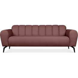 Rubero 3-Sitzer-Sofa auf Beinen, rosa - Konsimo