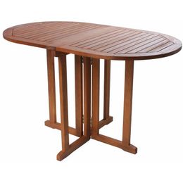 Spetebo Eukalyptus Balkontisch oval klappbar - 120 x 70 cm - Garten Terrasse Holz Tisch