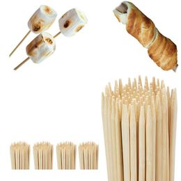 Relaxdays Grillspieße aus Bambus, 500er Set, für Marshmallows u. Stockbrot, Lagerfeuer, universal, 90 cm lang, natur