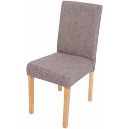 HHG 2er-Set Esszimmerstuhl Stuhl Küchenstuhl Littau Textil, grau, helle Beine - grey
