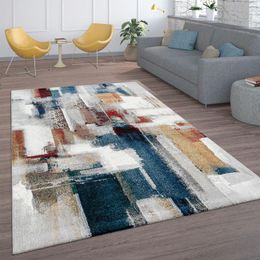 Teppich, Kurzflor-Teppich Für Wohnzimmer, Abstraktes Modernes Design, In Bunt 60x110 cm - Paco Home