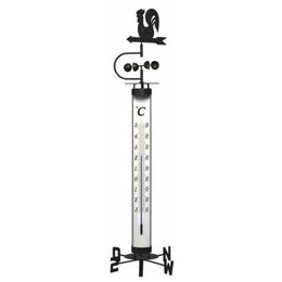 Tfa Dostmann - Analoges Gartenthermometer 140cm mit Erdspieß, Wetterhahn, Windrad und Windfahne