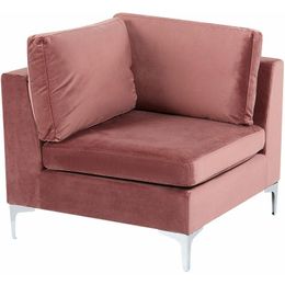 Beliani - Modul Ecksessel Rosa Polsterbezug aus Samtstoff quadratisch mit 2 Rückenkissen Modernes Glamour Design Arbeits- und Wohnzimmer Salon Möbel