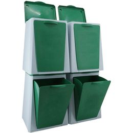 Modularer Kunststoff-Recyclingbehälter ecube, 4 Fächer - Fassungsvermögen von 40L - Vileda