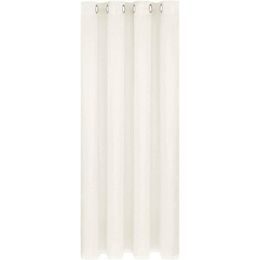 Vorhang Halbtransparent mit Ösen Gardine Seidengewebe mit Flaum (1 Stück) creme 135x245 cm - creme - WOLTU
