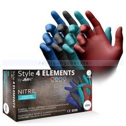 Nitrilhandschuhe Ampri STYLE 4 ELEMENTS farbmix 96 Stück XL Gr. 10, puderfreie, unsterile Nitrilhandschuhe, 96 Stück/Box