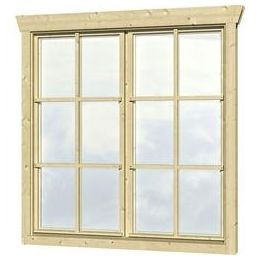 Skan Holz Doppelfenster BxH 2 x 57,5 x 123,5 cm für 28 mm Häuser