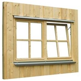 Skan Holz Doppelfenster Rahmenaußenm. 132,4 x 82,1 cm natur