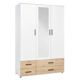 Kleiderschrank in Weiß/Eichefarben