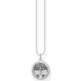 Kette mit Anhänger Thomas Sabo "Tree of Love, KE2137-643-21-L45V" Halsketten Gr. 45, Silber 925 (Sterlingsilber), bunt (silberfarben, weiß, weiß) Damen Ketten mit Anhänger