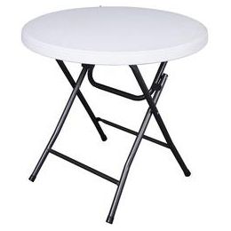 Tisch MUFARO Ø80cm Stahl / Kunststoff HDPE weiß