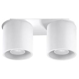 Weiße Deckenleuchte für die Küche Aluminium runde moderne Deckenlampe Loft 2 flammig, Spot, LxBxH 26x12x11 cm, Esszimmer