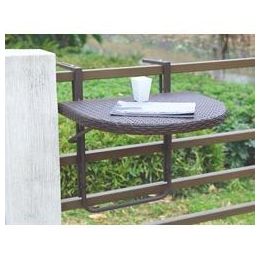 Garden Pleasure Balkon-Hängetisch AGRA klappbar Alu/Kunststoffgeflecht Coffee