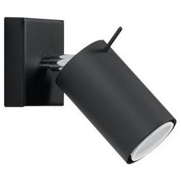 Wandspot schwarz Wandleuchte Spot schwarze Wandlampe, Strahler verstellbar, 1x GU10, LxHxT 8 x 10 x 15 cm