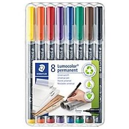 Staedtler Lumocolor Universal Lumocolor Rundspitze Marker Extra Fein Rundspitze 0,4 mm Farbig Sortiert Nachfüllbar 8 Stück