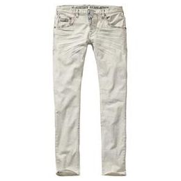 Herrlicher Herren Jeans-Hose Regular Tapered Weiß einfarbig