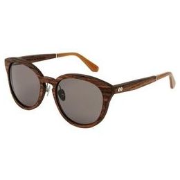 Mey & Edlich Wood Fellas Herren Sonnen Brille Braun einfarbig - 01