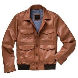 Mey & Edlich Mey & Edlich Herren Leather Blouson Regular Fit Grau einfarbig - 48