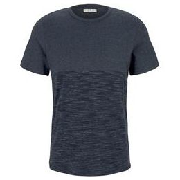 Tom Tailor Herren Gestreiftes T-Shirt mit Brusttasche, blau, Gr. M