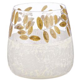 Gilde Teelichthalter Kerzenhalter Foliage (1 St), 1-flammig, aus Glas, Höhe ca. 20 cm, weiß