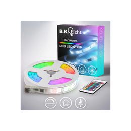 B.K.LICHT LED Stripe USB LED Strip, 3 m, mit Farbwechsel, 90-flammig, Lichtleiste, mit Fernbedienung, selbstklebend, weiß