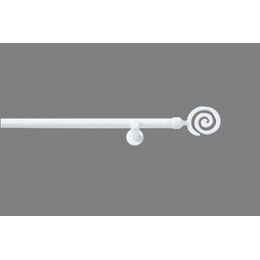 Vorhangstange Espiral, GOOD LIFE, Ø 20 mm, 1-läufig, Fixmaß, mit Bohren, verschraubt, Metall, weiß