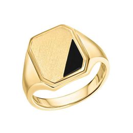 Firetti Fingerring Schmuck Geschenk Silber 925 Herrenring Silberring Siegelring, mit Achat, gelb|goldfarben|schwarz