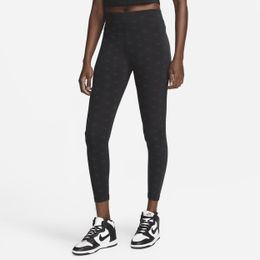 Nike Air Damen-Leggings mit hohem Bund und Print - Schwarz