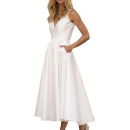 ZWY Abendkleid Rückenfreies Kleid Slim-Fit-Kleid für Damen Einfarbig Midikleid